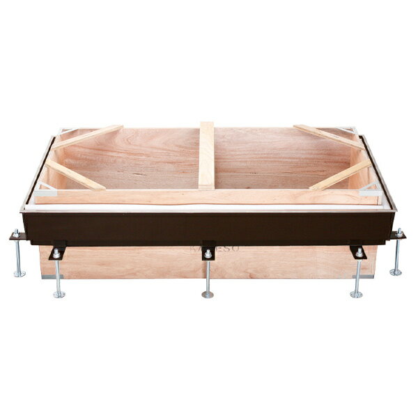 製品の特徴 ●スラブコンクリート打設と同時にマシンハッチを取り付ける事ができ、工期短縮が図れます。 ●受枠の型枠への仮固定も簡単で、仮固定の時に受枠のレベル調整が行えます。 設定機種 （適合機種）W-2E （材質） 型枠：合板 養生材：ポリ...