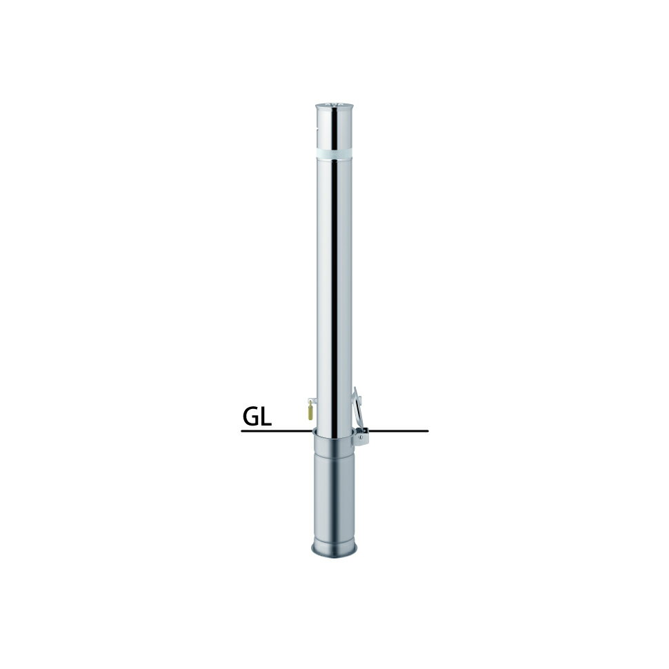 品名:リフター差込式カギ付 施工タイプ:差込式カギ付 材質:ステンレス 仕様:エンド用(最終端部),南京錠25mm付　反射テープ付 サイズ:φ76.3(t2.0) H700 重量:約4.6kg 仕上げ/カラー:#400 備考:●通常業者向け...