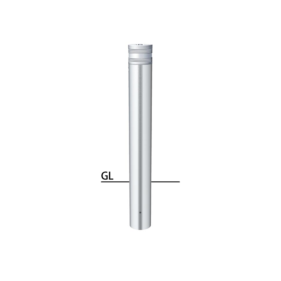 品名:アルミヘッドリフター固定式 施工タイプ:固定式 材質:ステンレス＋アルミ鋳物 仕様:エンド用(最終端部),反射テープ付 サイズ:φ114.3(t2.5) H700 重量:約6.9kg 仕上げ/カラー:H.L.#240　頭部:セラミック...