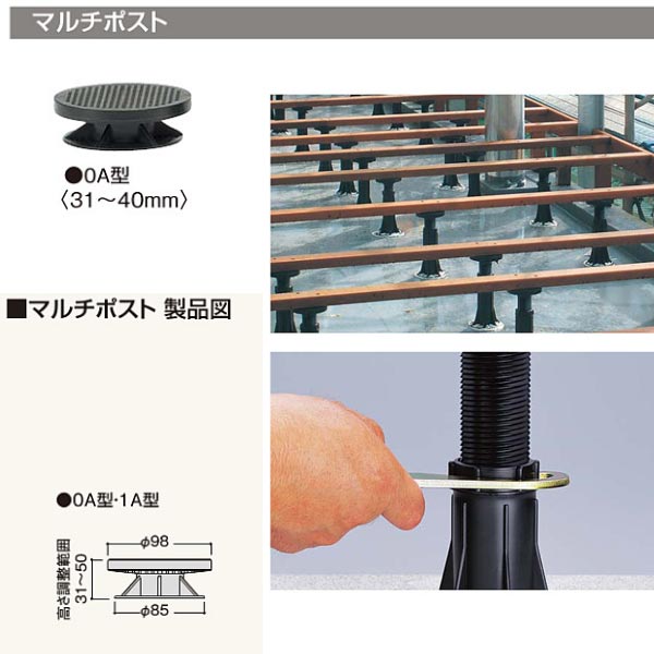 屋外という過酷な自然環境での使用に耐える、安心の耐候性樹脂製束柱。 ●オール樹脂化で高耐水性を実現し、腐朽はありません。 ●屋外使用を考慮、長期間設計圧縮耐荷重を維持できる耐候性樹脂製です。 ●リサイクルし易い設計です。 ●天面の樹脂台板が...