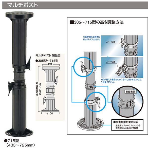 屋外という過酷な自然環境での使用に耐える、安心の耐候性樹脂製束柱。 ●オール樹脂化で高耐水性を実現し、腐朽はありません。 ●屋外使用を考慮、長期間設計圧縮耐荷重を維持できる耐候性樹脂製です。 ●リサイクルし易い設計です。 ●天面の樹脂台板が...