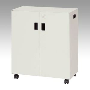 外寸：幅600×奥300×高700mm 内寸：幅570×奥280×高588mm 重量：10.6kg 材質：本体＝スチール（合成樹脂焼付塗装）、キャスター＝ナイロン、棚受フック／取っ手＝ABS樹脂 ブックエンド2本、鍵2本、キャスター付●仕様...