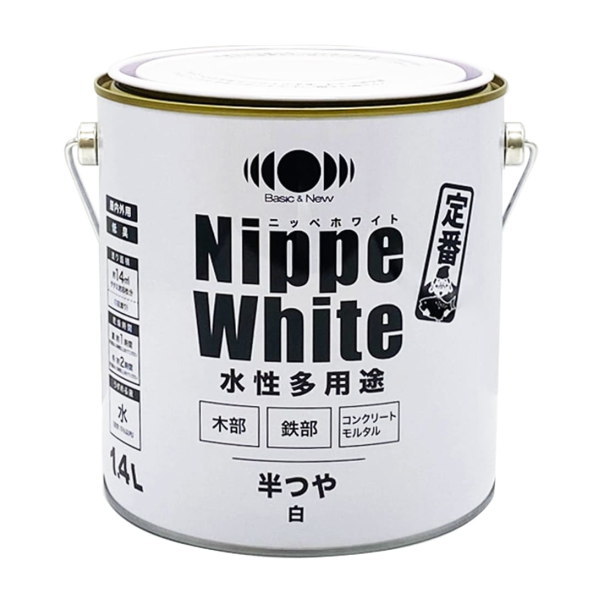 屋内外で使用できる対候性に優れた水性多用途塗料です。 ハケ目が目立ちにくく、きれいでソフトに仕上がる半ツヤタイプです。 1回塗りで仕上り、タレにくい設計です。 かび止め剤、さび止め剤配合。 用途 　ウッドデッキ、ガーデニング材、窓枠、戸袋な...