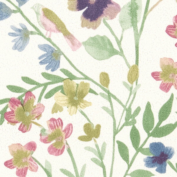 水彩タッチで描いた草花と鳥をストライプ状に構成しました。やさしい色合いが空間を彩ります。 機能:日本工業規格JIS適合品です。 壁紙工業会により制定された、自主安全規格の基準をクリアしている商品です。 建築基準法に基づく、ホルムアルデヒドの...