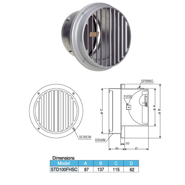 材質： フェイス：SUS304 FD：SUS304 1.5t 仕上：シルバー焼付塗装 フェイス脱着式 温度フューズ：標準72℃ オプション：120℃・180℃●お支払い方法で代引きはできません。 ●量やタイミング、メーカー在庫状況によっては...