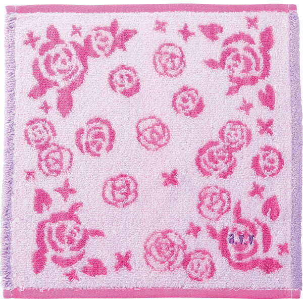婦人向けタオルハンカチです。 薔薇が散りばめられたおしゃれなデザインです。 内容 婦人タオルハンカチ1枚 商品サイズ：現品約25×25cm 商品材料：綿100％ 原産国：中国 包装種別：袋入 箱の場合の入数：50●包装、熨斗、紙袋サービスは...