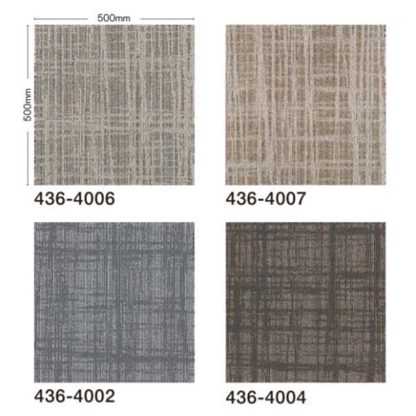 窓越しに見える雨脚の変化を表現 格子状に重なるランダムなデザインが印象的 規格 材質区分：カーペットタイル（テクスチャードループパイル） 素材：パイル/原着ナイロンF100％、アントロン、ルーミナ、原着ナイロン バッキング：特殊PVC＋ガラ...