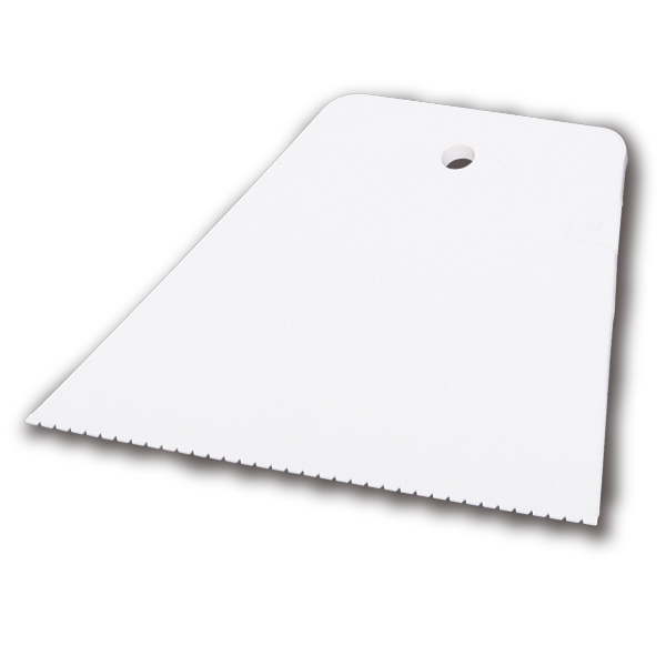 ごく少量の壁紙の糊付け作業に。 補修や部分的な貼り替え時など壁紙の糊付けに大変便利です。 程よいしなりがあり壁紙を傷つけず、1.2mmの溝で適度な量の糊付けが可能です。 シンプルな形状で、洗浄も可能です。 材質：ポリプロピレン 厚み（先端）...