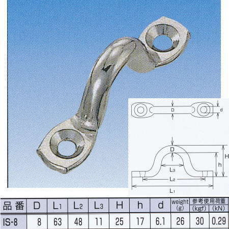 材質 ステンレスSUS304関連商品 ●水本機械 アイストラップ ステンレス金具 IS-4 NO.084 ●水本機械 アイストラップ ステンレス金具 IS-5 NO.085 ●水本機械 アイストラップ ステンレス金具 IS-6 NO.086...
