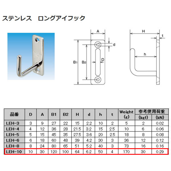 【 ご注意 】 ※表記寸法には多少の公差があります。ご了承下さい。 ※使用荷重は参考値ですので、使用状況・環境によって変動します。また、試験データーがご入用の際は、別途ご請求ください。（実費） ※予告なしに仕様を変更する場合がございます。ご...