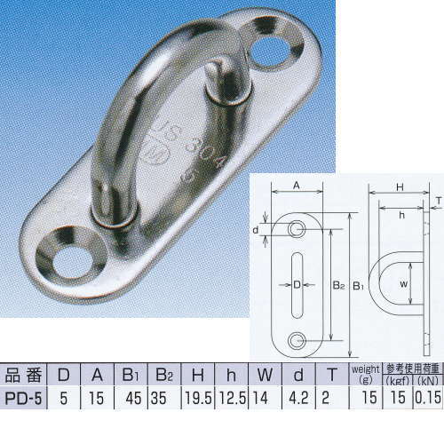 材質 ステンレスSUS304関連商品 ●水本機械 パッドアイ ステンレス金具 PD-3 ●水本機械 パッドアイ ステンレス金具 PD-4 ●水本機械 パッドアイ ステンレス金具 PD-5 ●水本機械 パッドアイ ステンレス金具 PD-6 ●...
