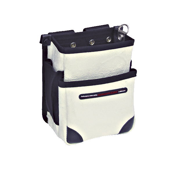 超耐久素材「ポリドビー」を採用。 剛性と質感を追求したコンパクトでシンプルな腰袋です。 開口寸法：約115×55mm 質量：約250g