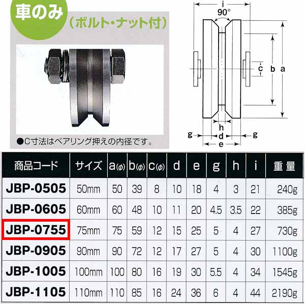 用途 　門扉、工場、出入口用扉、各種倉庫など 特長 　高級機械用ベアリングを使用していますので耐久性に優れています。 付属品：ボルト、ナット●仕様・寸法・デザインについては予告なく変更されることがあります。 ●画像はイメージです。代表画像を...