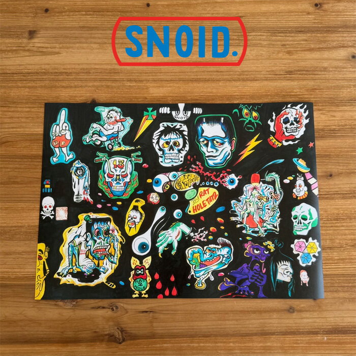 SNOID (スノイド)Primitive Lowbrow Flash POSTER SNOIDのポスターです。アートワークはRAT HOLE STUDIOマエダ氏による作品。 上質紙180kgを使用したオフセット印刷のポスター。 (※上質...