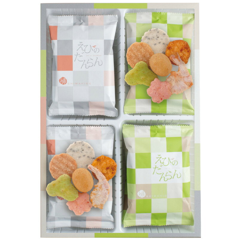 ひとくちサイズで海老の風味たっぷりの飽きのこない美味しさです。 ●セット内容／えびのだんらん×6袋（7種類） ●箱サイズ／330×225×53mm ●賞味期限／製造後180日 ●アレルゲン／小麦、えび、大豆、ごま、アーモンド、さば、いか ギ...