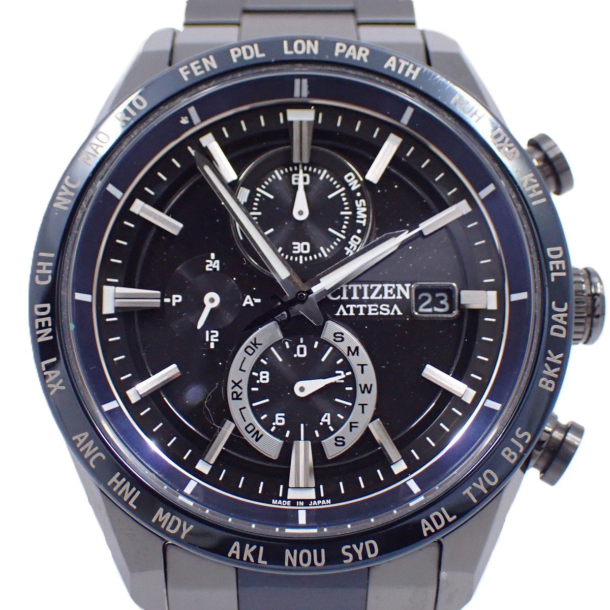 ●型番 ：AT8187-75E●キャリバーNo ：H800●素材 ：スーパーチタニウム（デュラテクトDLC・デュラテクトDLCブルー）●ベルト ：純正チタンベルト・3つ折れバックル（フィットアジャスター）●機械タイプ ：エコドライブ（ソーラ...