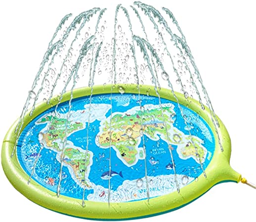 【コンパクト・携帯便利】コンパクトに収納可能で持ち運びも便利です。パーティー、学園祭、お祭りなどのイベントにも大活躍です。 【広いサイズ、セットアップが簡単】サイズ180*150cmで子供たちが気兼ねなく遊べます。スプレーマットをホースに接...