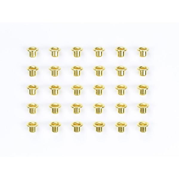 【 ミニ四駆の汎用パーツとして補修や改造用に使えます 】 ミニ四駆の軸受けとして使われている2.5×2.5mmのはとめ。ドライブシャフトを支えるパワー伝達のための重要なパーツだけに、痛んだら早めの交換がお勧めです。こわれたときの補修用として...