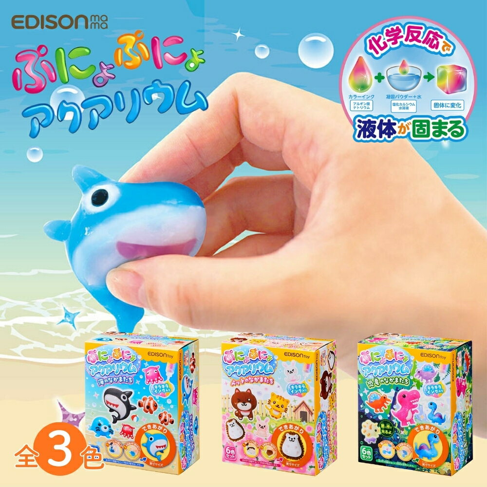 商品名: エジソン ぷにょぷにょアクアリウムmini 海のなかまたち ペットのなかまたち 恐竜のなかまたち 知育玩具 自由研究 科学実験 おもちゃ KJT120422 KJT120423 KJT120424 -商品説明- ぷにょぷにょアクア...