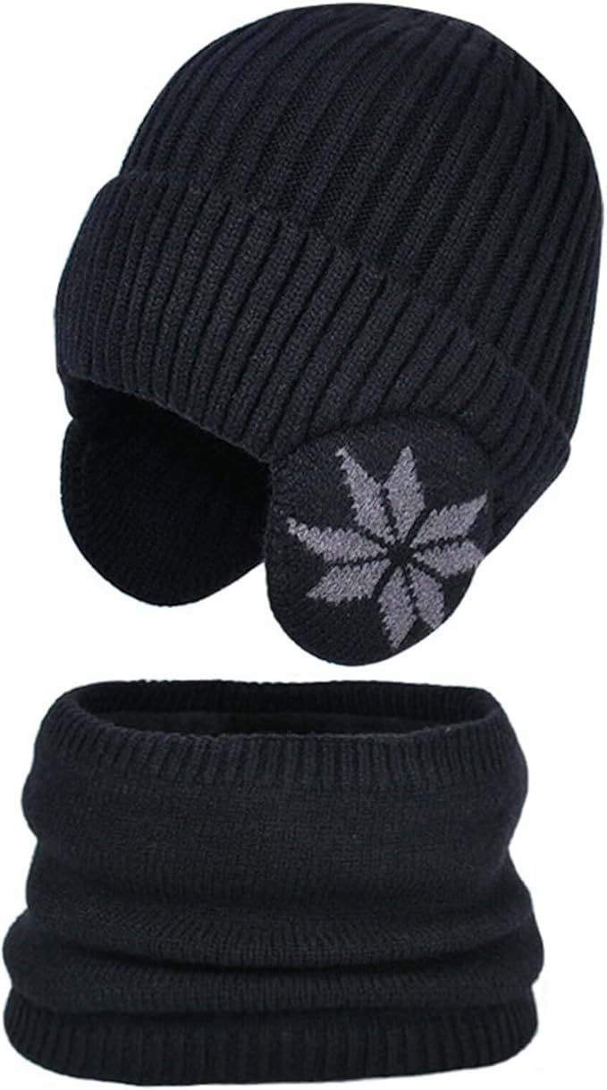 【二重の保温力】お子様が冬を暖かく過ごせるようにデザインされたウール製スカーフセットです。高品質のアクリル素材を使用し、二重構造で寒さから守ります。-15°Cの極寒でも快適さを保ち、肌に優しい素材で、色落ちや毛玉の発生を防ぎます。 【耳をカ...