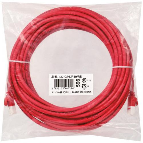 型番:LD-GPT/R10/RSJANコード:4953103465596■Cat6準拠LANケーブルのスタンダードタイプです。 ■ツメ折れ防止プロテクターと屈曲に対する耐久性が高い素材のコネクターを採用したダブル構造で、ツメが折れにくいLA...