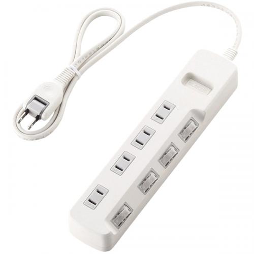 型番:T-E5A-2410WHJANコード:4953103456754■接続機器ごとにON/OFFでき、待機電力を個別に節約できる個別スイッチが付いた省エネタップです。 ■ACアダプタや大きめのプラグを接続してもスイッチに干渉しにくい、斜め...