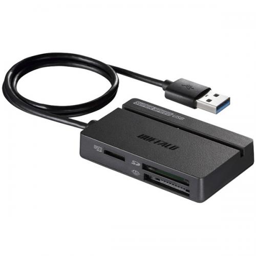 型番:BSCR100U3BKJANコード:4950190371564■USB3.0対応のマルチカードリーダ!主要メディアもこれ一台で■コンパクトフラッシュ逆差し防止機構を搭載■スリット構造を採用!LEDの眩しさ軽減効果、名刺・メディアのスタンドに