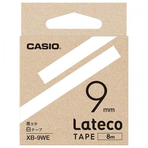 型番:XB-9WEJANコード:4549526700644Lateco用テープカートリッジ　テープ（8m）　白に黒文字　幅9mm
