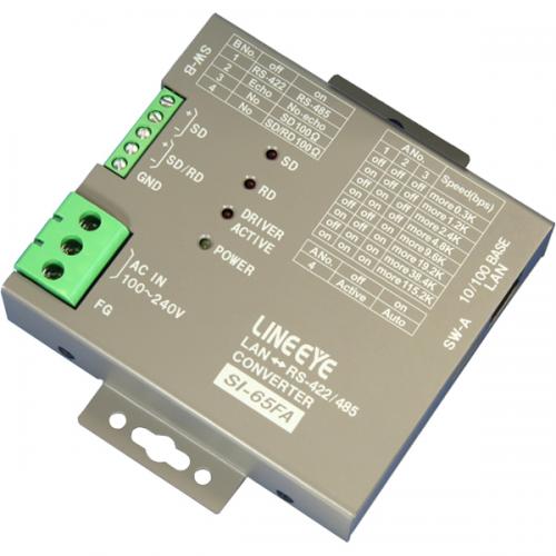型番:SI-65FA-LJANコード:4560102042835信号間および信号/電源間を絶縁しAC電源を内蔵したLAN ⇔ RS-422/485 インターフェースコンバータ。●LAN ⇔ RS-422/485間はフォトカプラによる2000...