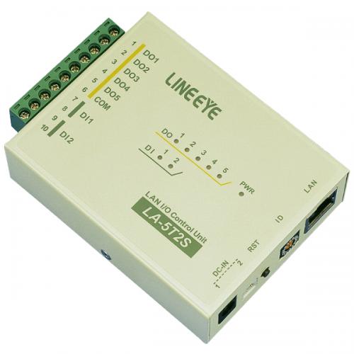 型番:LA-5T2S(G)JANコード:4560102043900●LAN接続型デジタルIOユニットのGバージョン（機能強化モデル） ●オープンコレクタ出力:5点/フォトカプラ絶縁入力:2点 ●パソコンとLAN接続して接点を遠隔制御監視 ●...