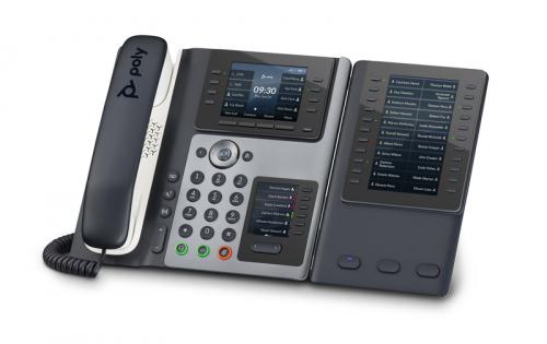 型番:85W93AAJANコード:0197497585711▼Poly Edge E400 および E500 シリーズ対応 IP デスクトップ電話機用 拡張モジュール　▼22回線 (66ページ分割)　▼5インチ 液晶ディスプレイ