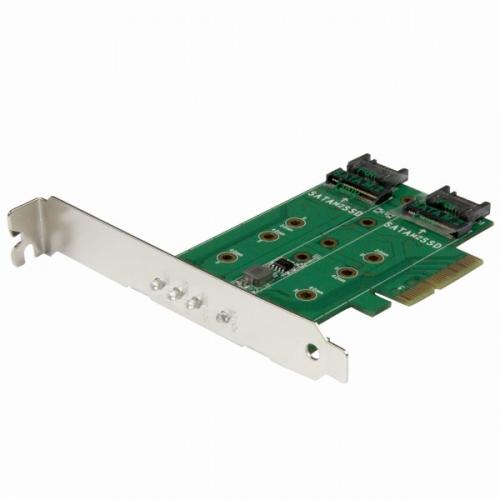 型番:PEXM2SAT32N1JANコード:0065030865708PCIe(NVMe)およびSATAベースのM.2SSDの両方をコンピュータ内部にマウントするPCIExpressアダプタカード
