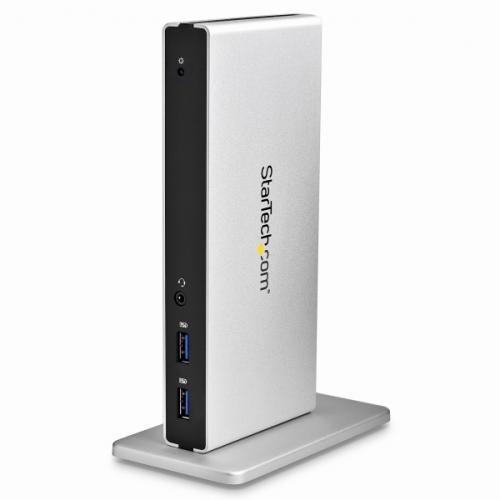 型番:USB3SDOCKDDJANコード:0065030858267ノートパソコン用ドック|USB3.0接続|Mac&amp;Windowsに対応|DVI-VGA&amp;HDMIアダプタ|充電ポート2個