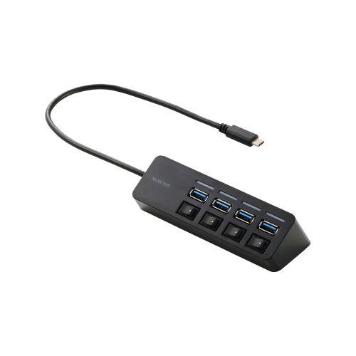 型番:U3HC-S040BKJANコード:4549550377010■USB-Aポート×4を搭載。マウスやキーボード、USBメモリなどをこの1台にまとめて接続できます。 ■電源ON/OFFに切り替えられる個別スイッチタイプで、デスク回りのU...