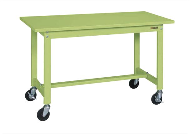 ●外寸：W1800×D750×H740mm●全高：740mm●本体色：グリーン●耐荷重：200kg●質量：41kg●キャスター：100φゴム車●天板種類：スチール●改正RoHS10物質対応