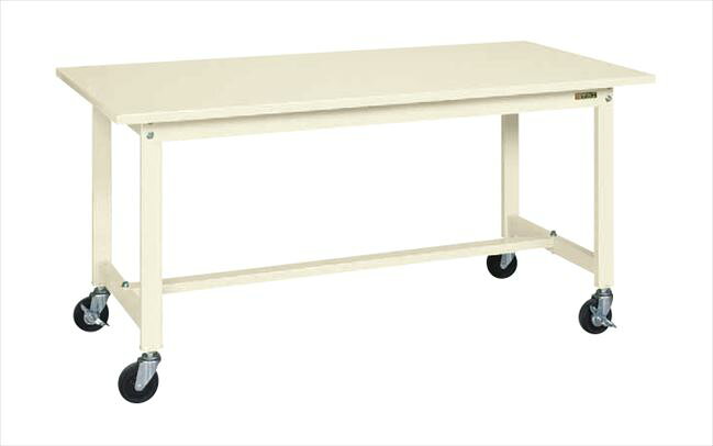 ●外寸：W1500×D750×H740mm●均等耐荷重：200kg●質量：36kg●カラー：アイボリー●天板種類：スチール天板●天板カラー：アイボリー●天板厚：25mm●キャスター：100φゴム車●直進安定金具を標準装備●座り作業用