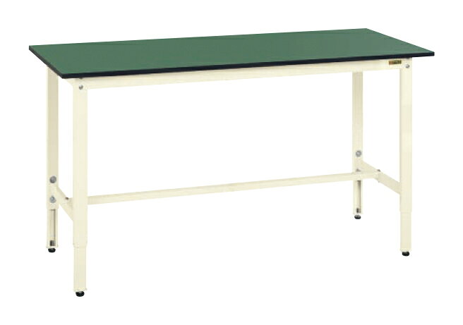 ●外寸：W1800×D600×H800〜1000mm●均等耐荷重：200kg●本体色：アイボリー●質量：34kg●天板サイズ：1800×600×21mm●天板種類：改正RoHS指令10物質対応サカエリューム天板●天板カラー：グリーン●天板厚...
