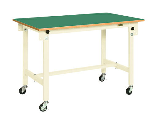 ●外寸：W1800×D750×H810mm●全高：810mm●本体色：アイボリー●耐荷重：150kg●質量：34kg●キャスター：75φゴム車●天板種類：サカエリューム
