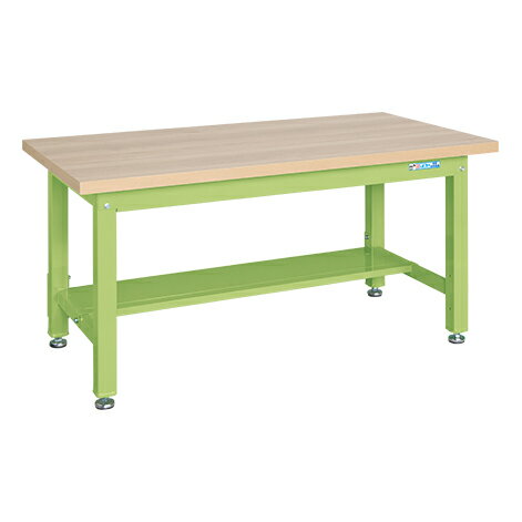 ●外寸：W1800×D800×H740mm●均等耐荷重：2000kg●本体色：グリーン●質量：77kg●天板サイズ：1800×800×38mm●天板種類：木目天板(メラミン)●天板カラー：木目調●天板厚：38mm●アジャスター：防振タイプ　...