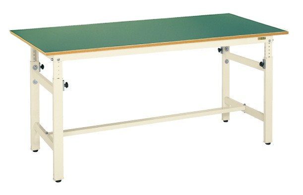 ●外寸：W1200×D750×H740〜1040mm●内寸：W930×D528mm●均等耐荷重：300kg●カラー：アイボリー●質量：28kg●天板サイズ：1200×750×21mm●天板種類：サカエリューム天板●天板カラー：グリーン●アジ...