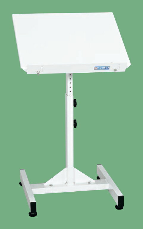 ●外寸：W500×D400×H690〜950mm（傾斜0°時）●カラー：パールホワイト●均等耐荷重：50kg（天板傾斜時：10kg）●質量：13kg●アジャスター：樹脂製　ネジ径M12×P1.75●高さ調整可能（20mmピッチ14段階）●天...