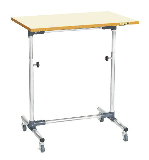 ●外寸：W750×D500×H700〜1000mm●均等耐荷重：50kg●質量：13kg●天板サイズ：750×500×21mm●天板材質：ポリエステル天板●天板カラー：アイボリー●キャスター：50φゴム車●脚部伸縮自在