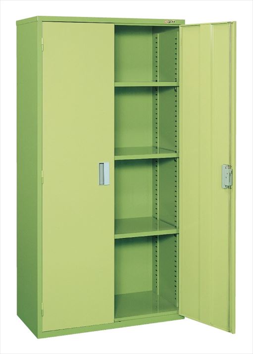 ●外寸：W900×D450×H1760mm●内寸：W805×D425×H1665mm●カラー：サカエグリーン●質量：64kg●セット内容（付属品）：棚板3枚付（30mm調整可能）KU-3B