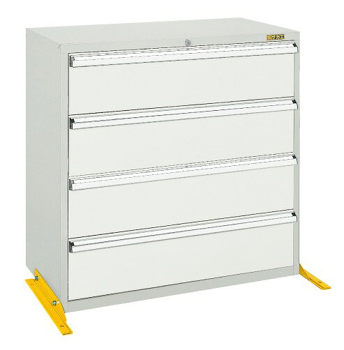 ●外寸：W900×D450×H880mm●カラー：グレー●質量：112kg●引出し：H200×4段●ボールスライドレール採用●オールロック機構●ラッチ機構●セット内容（付属品）：転倒防止補助脚付（アンカー用穴：14φ）