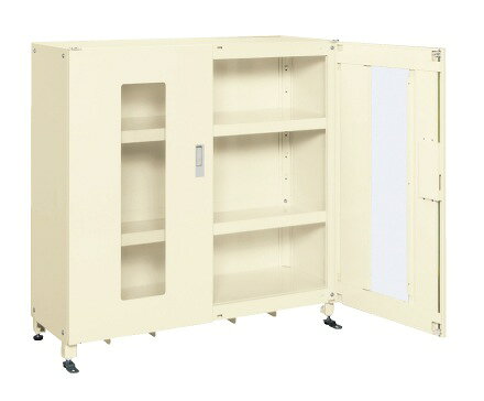 ●外寸：W1220×D450×H1200mm●カラー：アイボリー●質量：95kg●透明窓付扉●棚板内形寸法：W1215×D384mm●棚板は50mmピッチで段替え可能です。●セット内容（付属品）：棚板2枚付（皿型・フラット型変更可能）、第4...