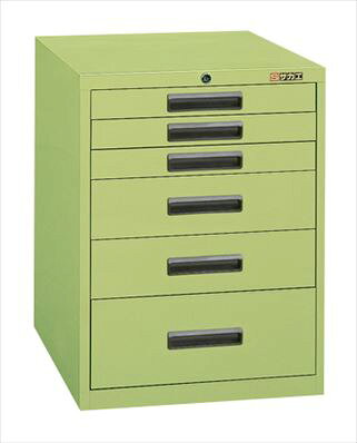 ●外寸：W500×D550×H650mm●カラー：サカエグリーン●質量：46kg●H57：3段、H115：2段、H172：1段●セット内容（付属品）：各引出しにパーティション2枚、デバイダー6枚付
