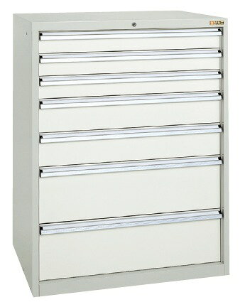 ●外寸：W930×D650×H1200mm●カラー：グレーツートン●質量：163kg●耐震構造：3重安全装置内蔵!●オールロック機構●ラッチ機構●セーフティロック機種●ボールスライドレール採用●引出段数：7段●セット内容（付属品）：各引出し...