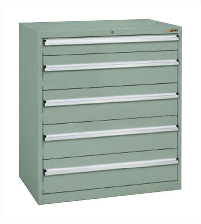 ●外寸：W880×D550×H1000mm●カラー：グリーングレー●質量：111kg●均等耐荷重（引出し1段当り）：65kg●H100：1個、H200：4個●引出段数：5段●引出仕様：タテ仕切●引出内寸法：H100：W778×D461×H8...
