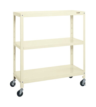 ●外寸：W1220×D450×H1323mm●均等耐荷重（棚1連当り）：250kg●均等耐荷重（棚板1段当り）：80●段数：3段●カラー：アイボリー●質量：34kg●キャスター：100φゴム車(内ストッパー付2個）●サカエのラックは補強入り...