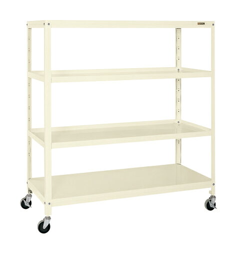 ●外寸：W1220×D600×H1923mm●均等耐荷重（棚1連当り）：250kg●均等耐荷重（棚板1段当り）：80●段数：4段●カラー：アイボリー●質量：53kg●キャスター：100φナイロンウレタン車(内ストッパー付2個）●サカエのラッ...